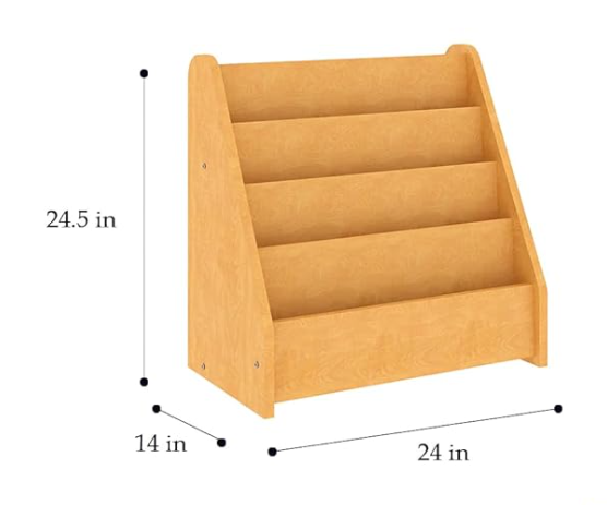 Handcrafted 4-Tier Front-Facing Kids Book Display Shelf - Eco Furniture ...